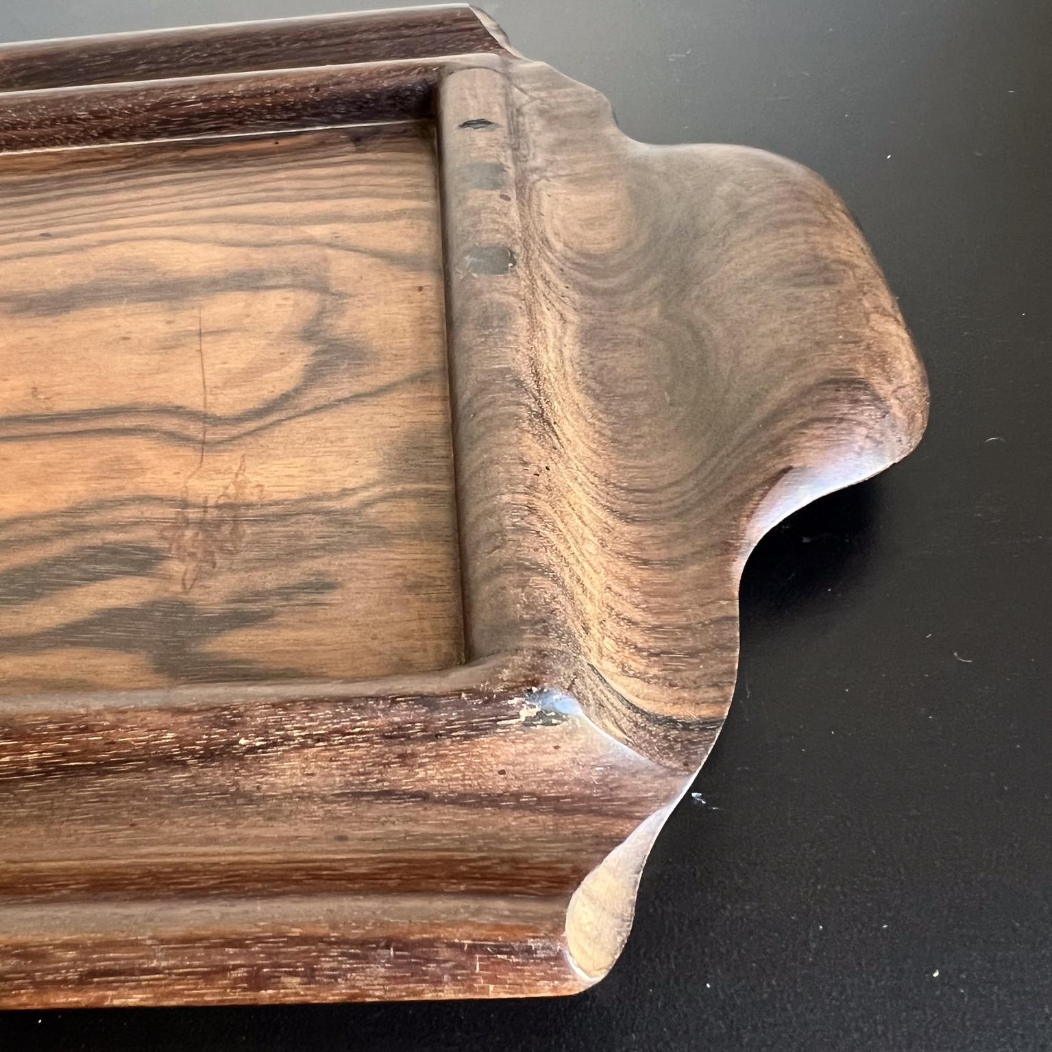 1940s Art Deco Serving Tray Full Exotic Wood For Sale at 1stDibs