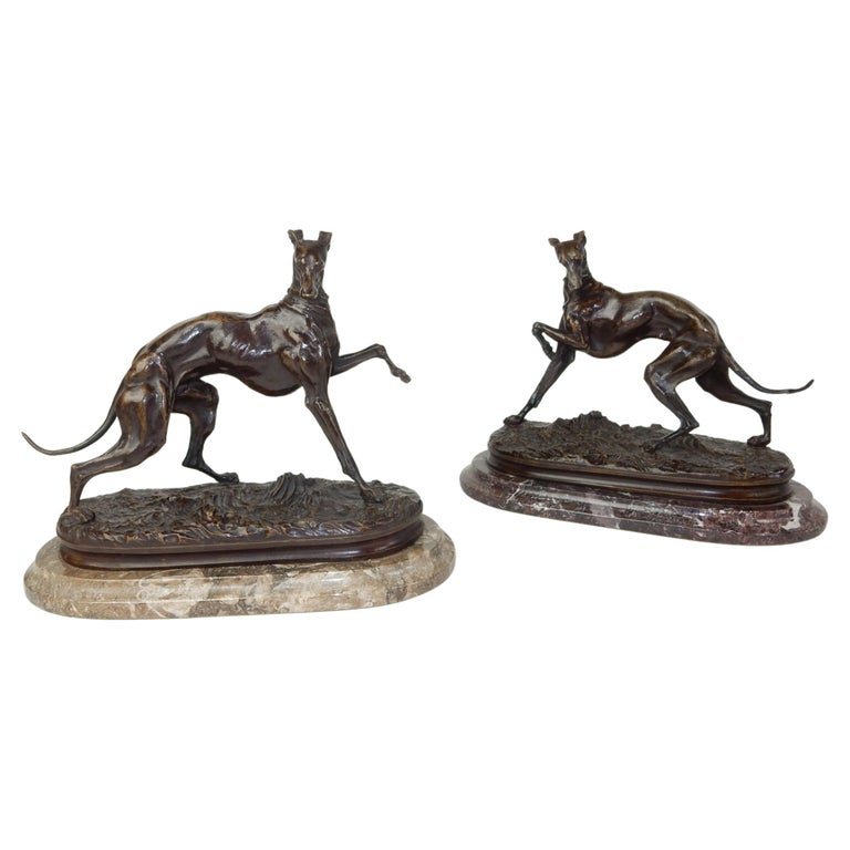 Art Deco Era Pierre Jules "P.J." Mene 1810-1879 Bronze Greyhound ...