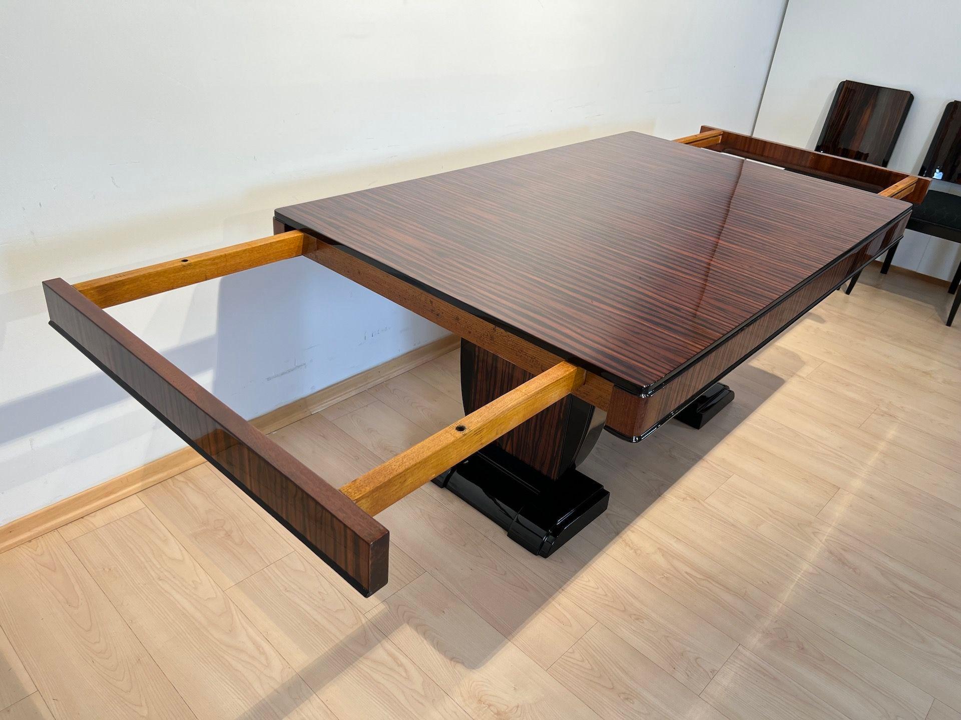 Art Deco Expandable Dining Room Set with 8 Chairs, Makassar, France ...