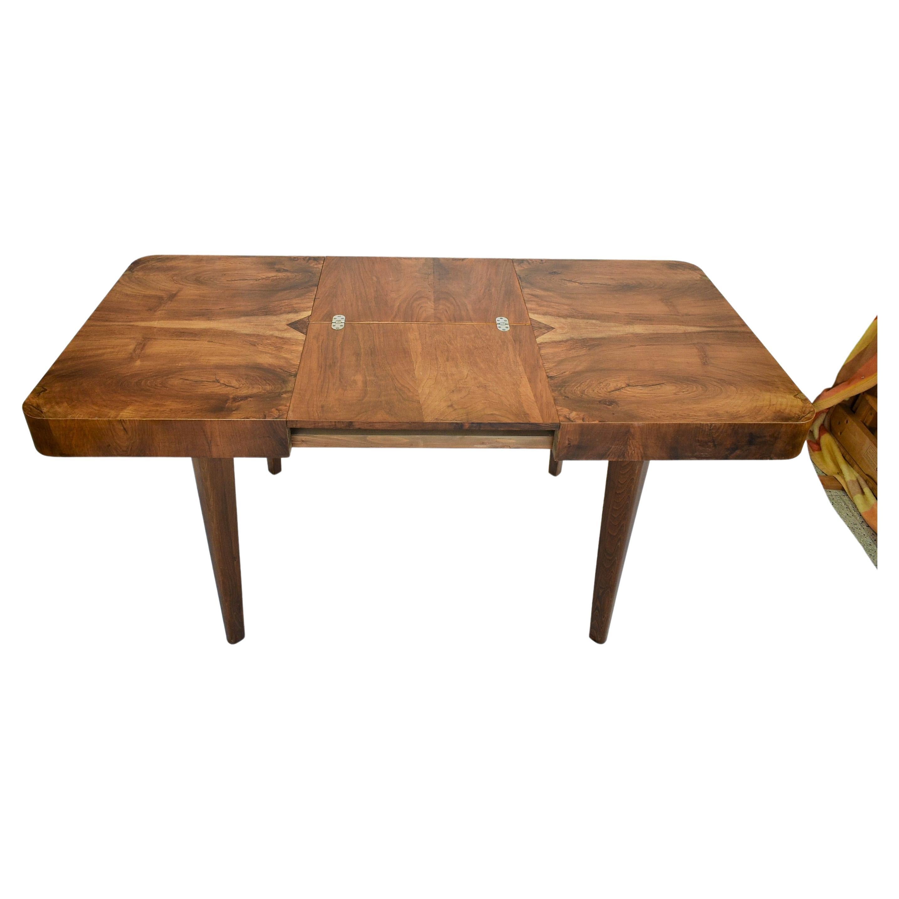 Art Deco Extendable Dining Table Designed by Jindřich Halabala, 1950 at ...