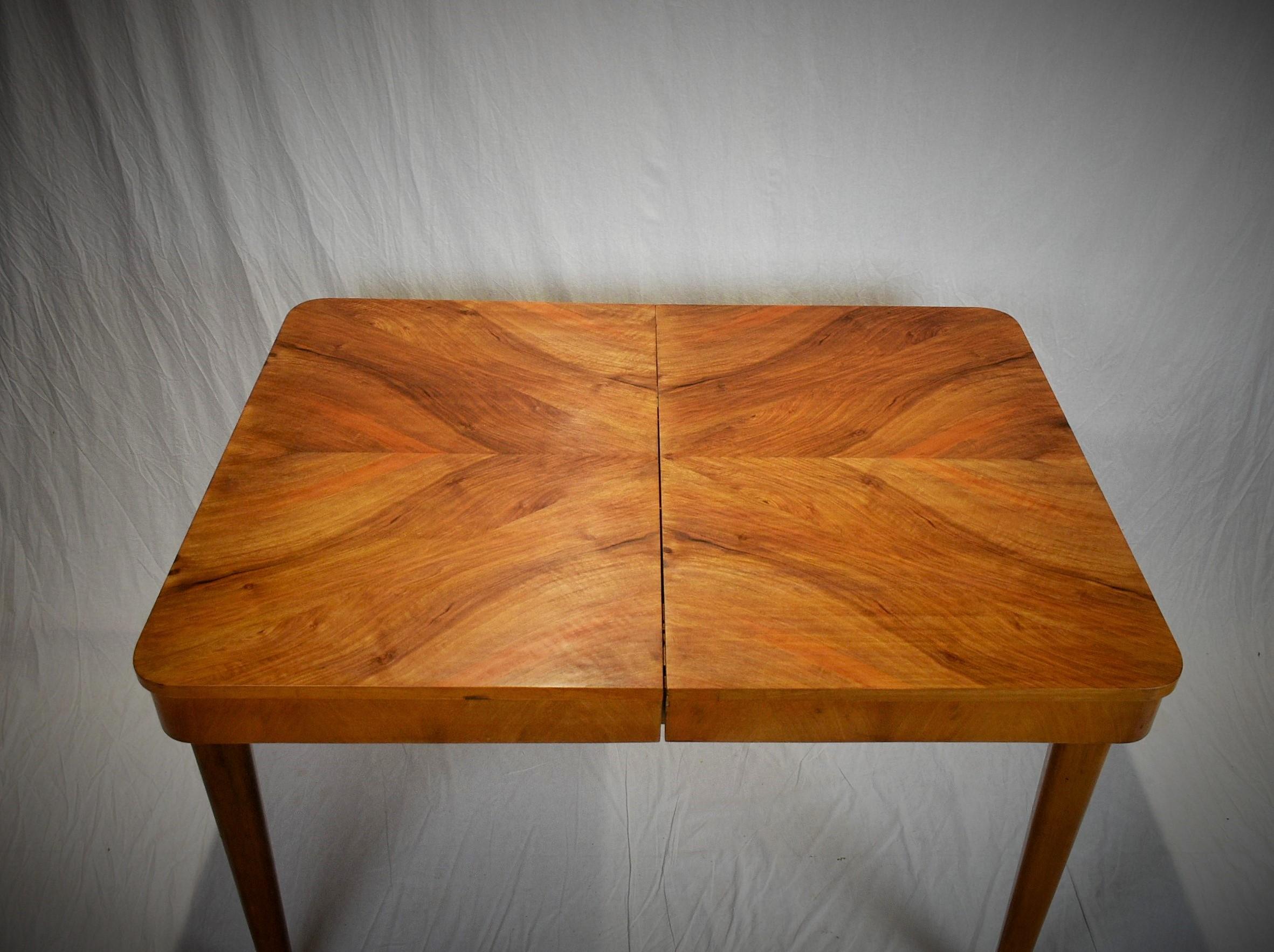 Art Deco Extendable Dining Table Designed by Jindřich Halabala, 1952 at ...