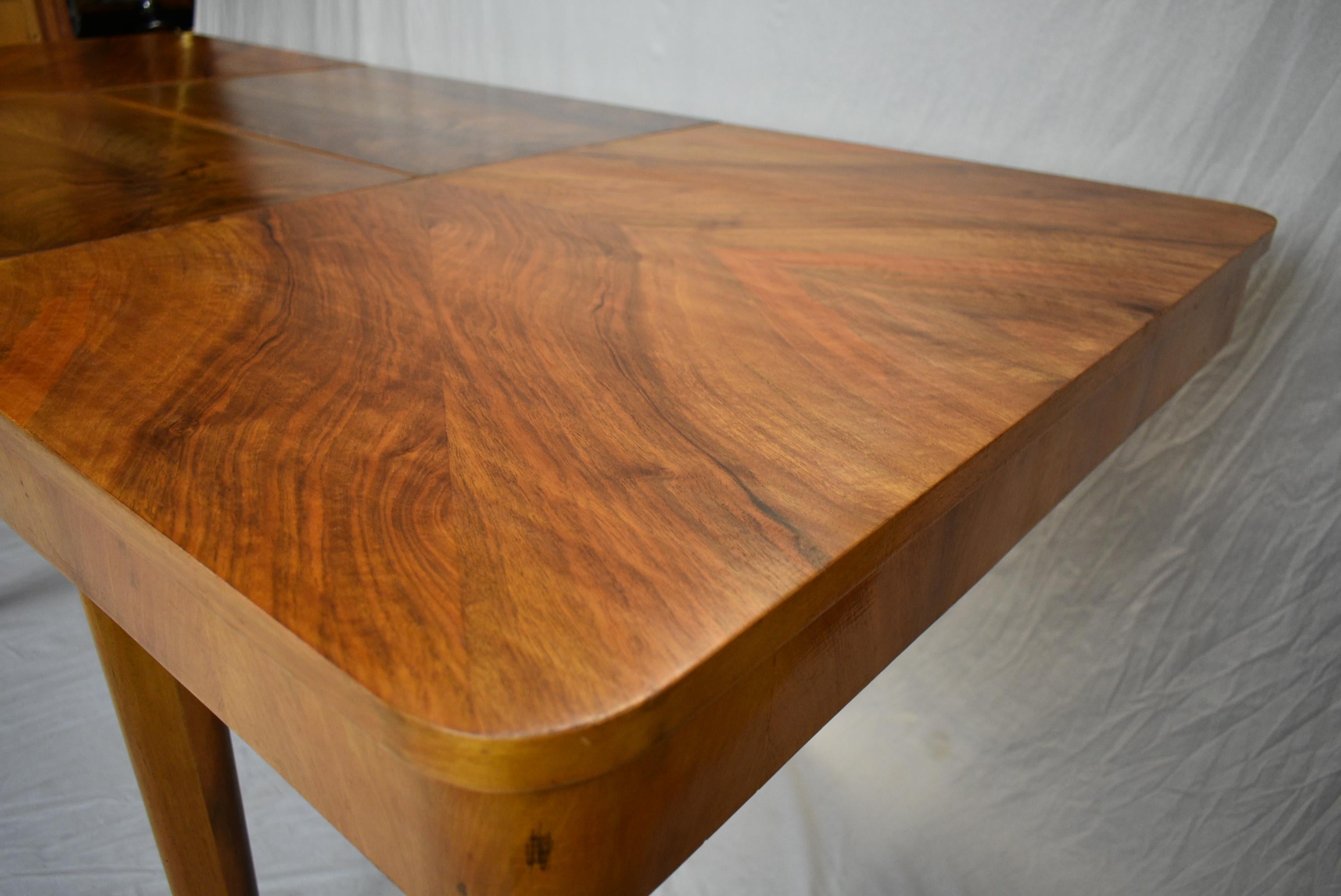 Art Deco Extendable Dining Table Designed by Jindřich Halabala, 1952 at ...