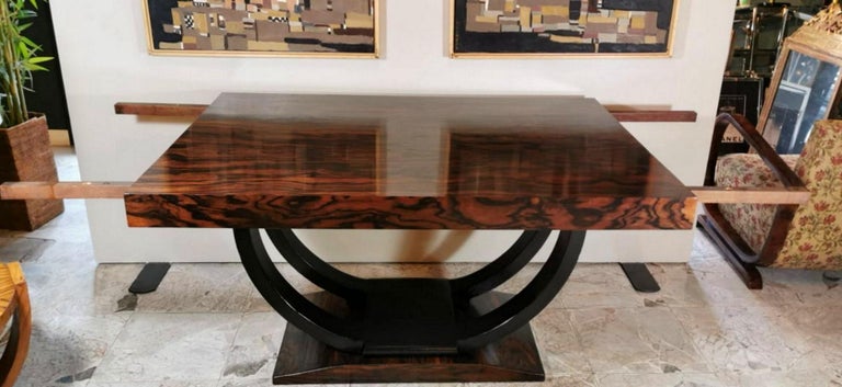 Art Deco Extendable Dining Table In Zebrano Wood France, 1920 at ...