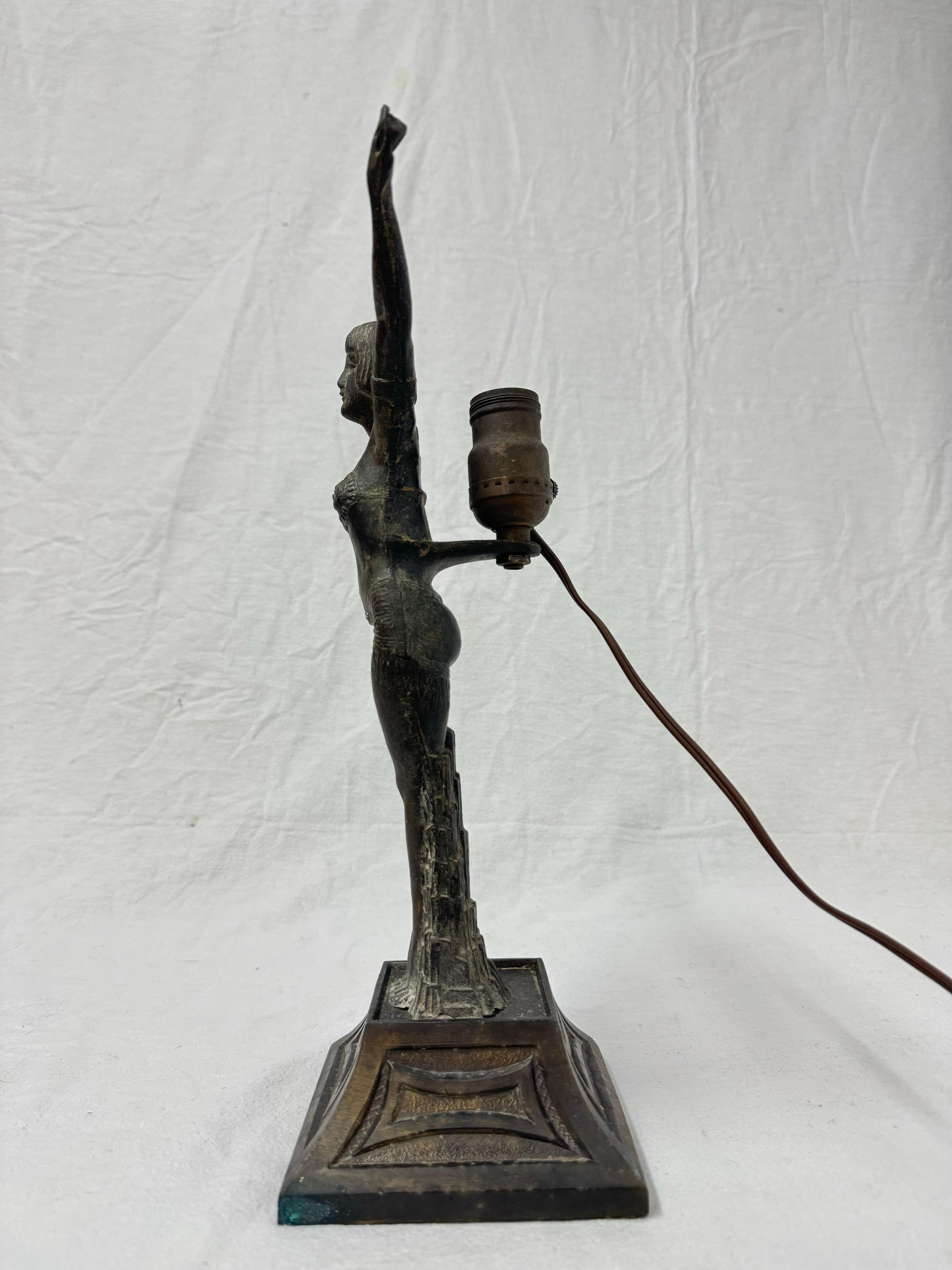 Art Deco Female Dancer Lamp For Sale at 1stDibs