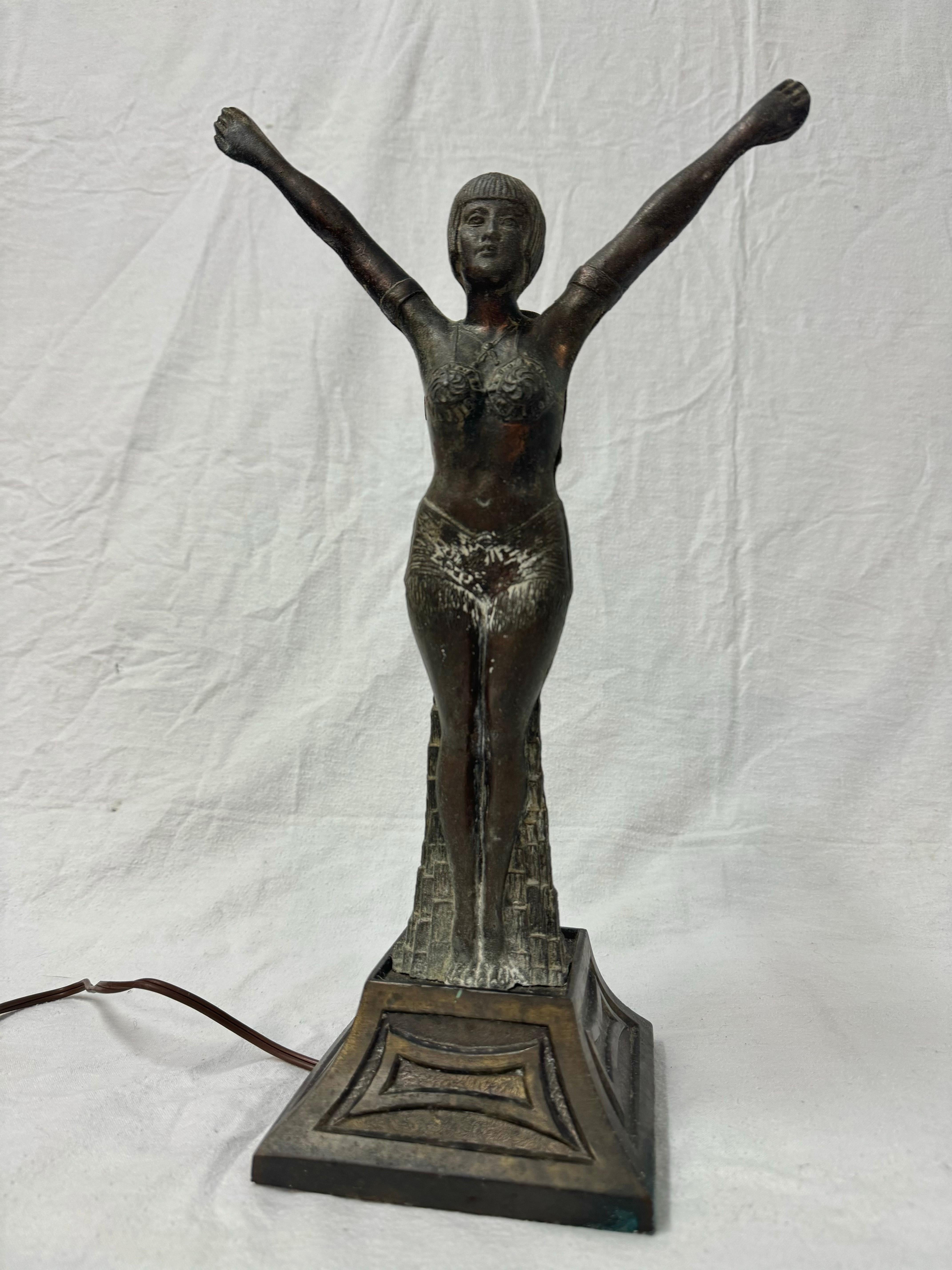 Art Deco Female Dancer Lamp For Sale at 1stDibs