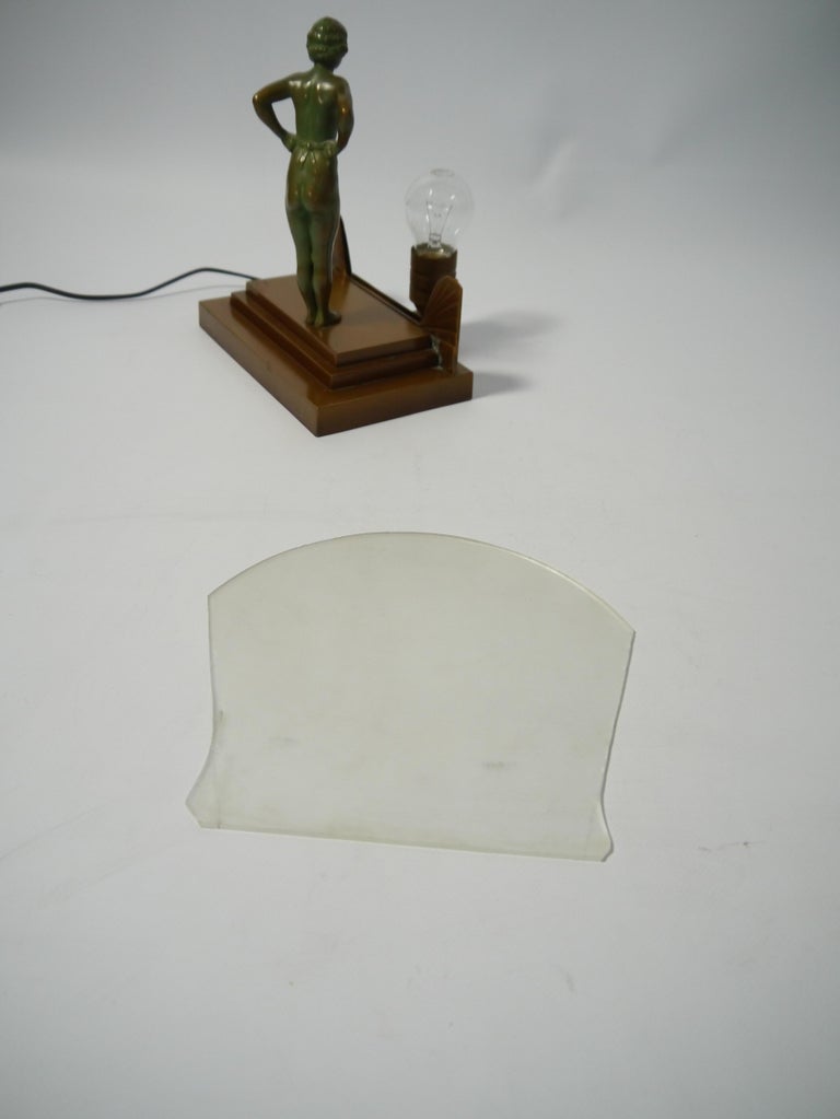 Art Deco Female Figure Table Lamp, 1930s For Sale at 1stDibs