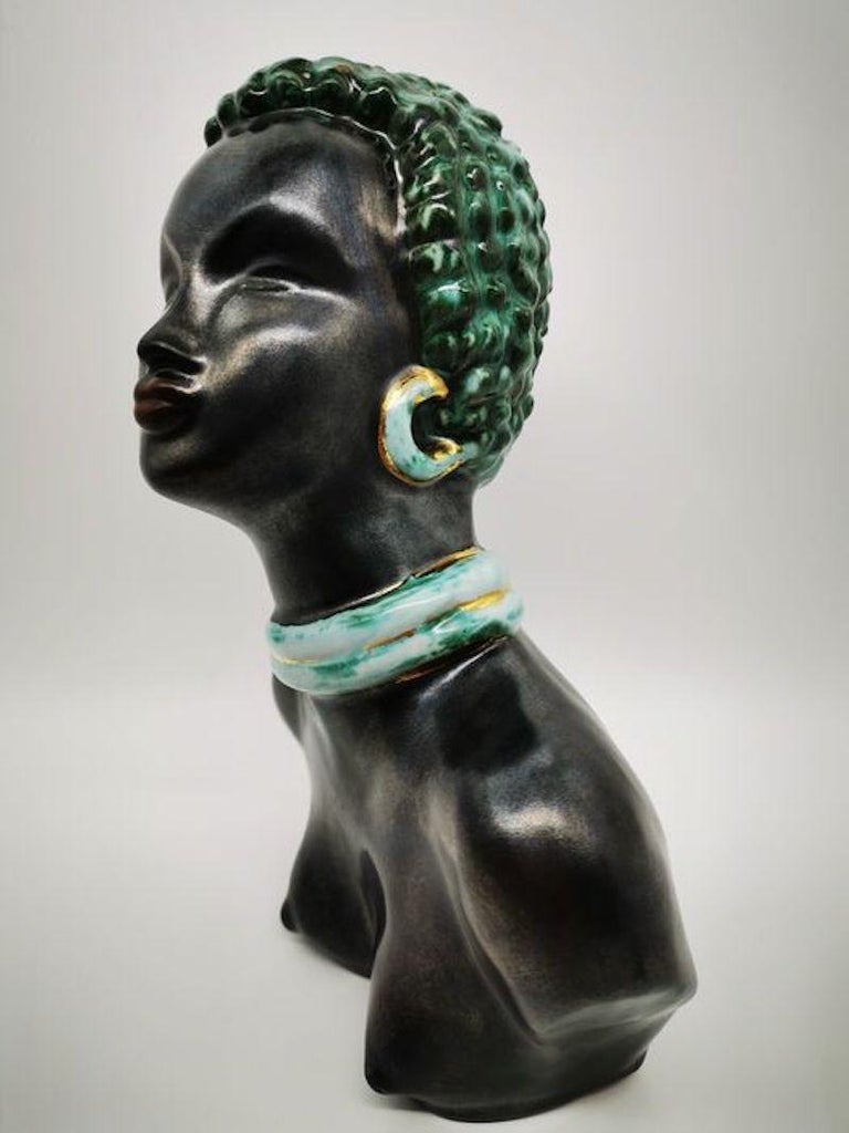 Art Deco Feminine Lacquered Ceramic Sculpture at 1stDibs