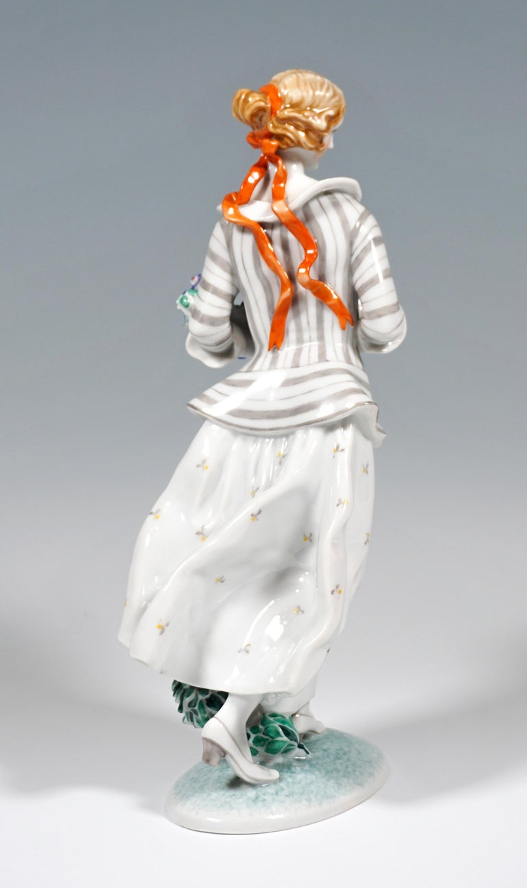 Art Déco Figure, 'Lady With Flowers' by Ida Schwetz-Lehmann for ...