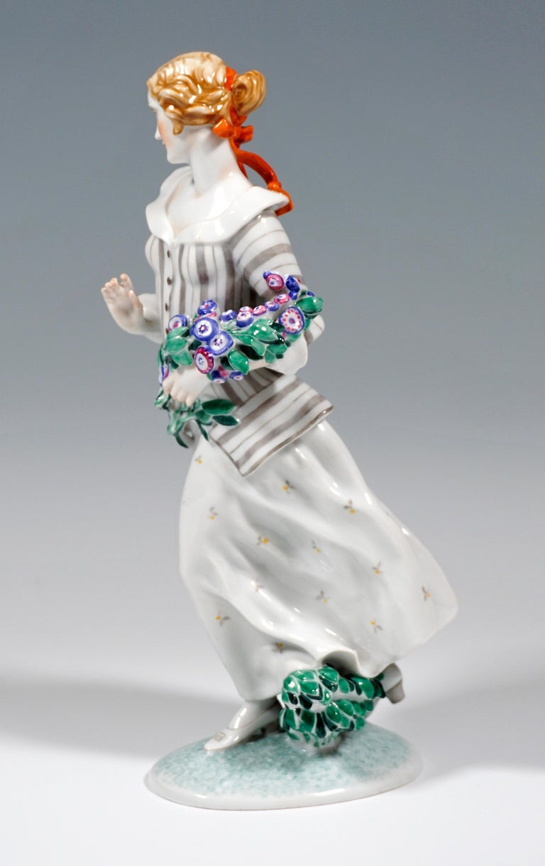 Art Déco Figure, 'Lady With Flowers' by Ida Schwetz-Lehmann for ...