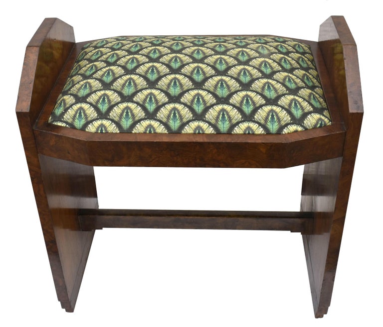 Art Deco Figured Walnut Dressing Table Stool, English, circa 1930 For ...