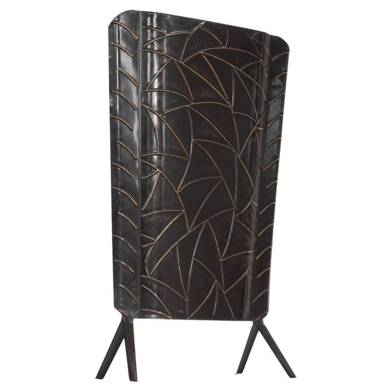 Art Deco Fire Screen in Tin 1940s For Sale at 1stDibs