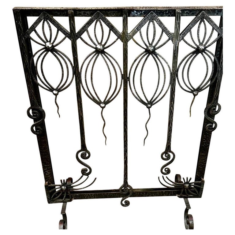 Art Deco Firescreen French Ironwork Fer Forge For Sale at 1stDibs