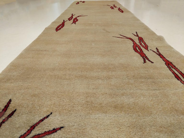Art Deco Fish Design Ivory Modernist Runner Rug For Sale at 1stDibs ...