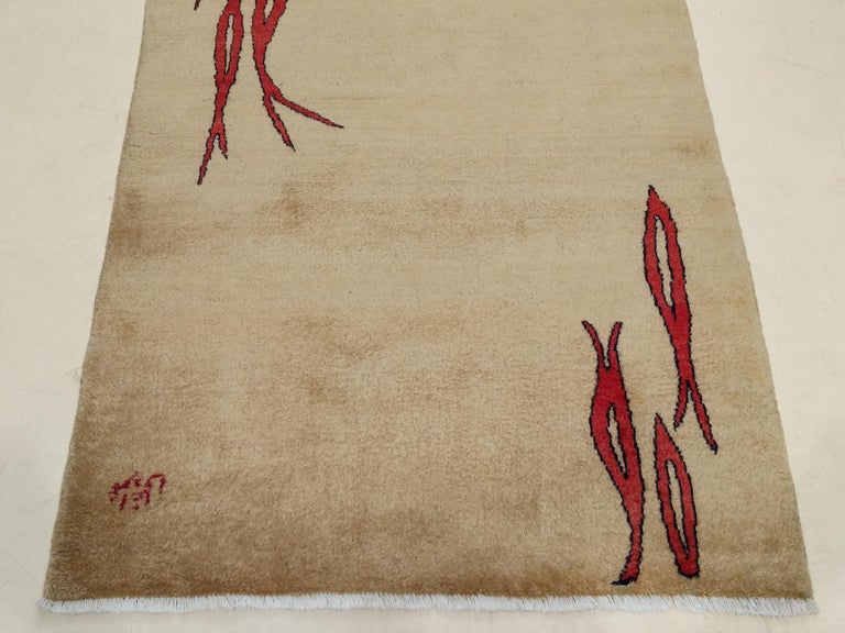 Art Deco Fish Design Ivory Modernist Runner Rug For Sale at 1stDibs ...