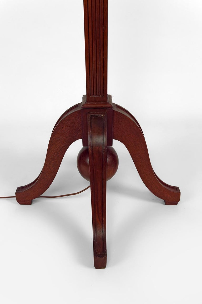 Art Deco Floor Lamp in Carved Beech with Opaline, France, circa 1920 ...