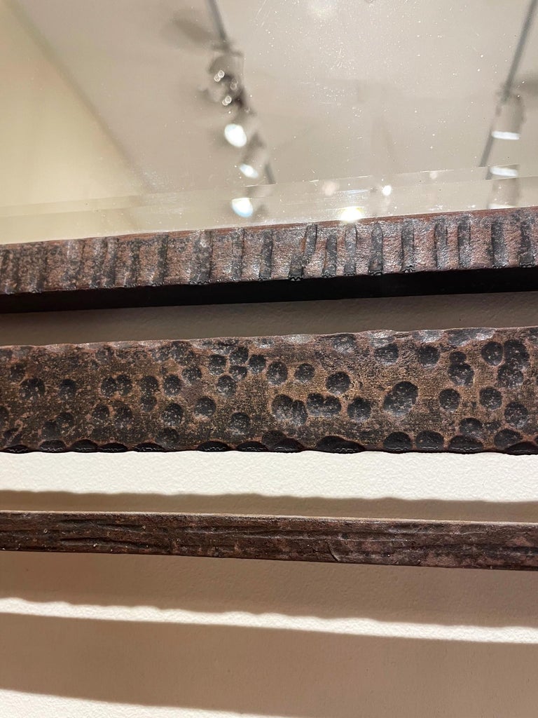 Art Deco Forged Iron Mirror For Sale at 1stDibs