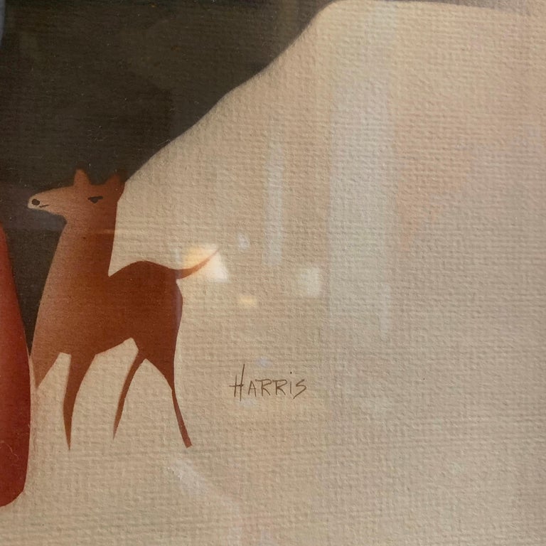 Art Deco Framed Watercolor Airbrush Paintings by Benjamin Jorj Harris ...