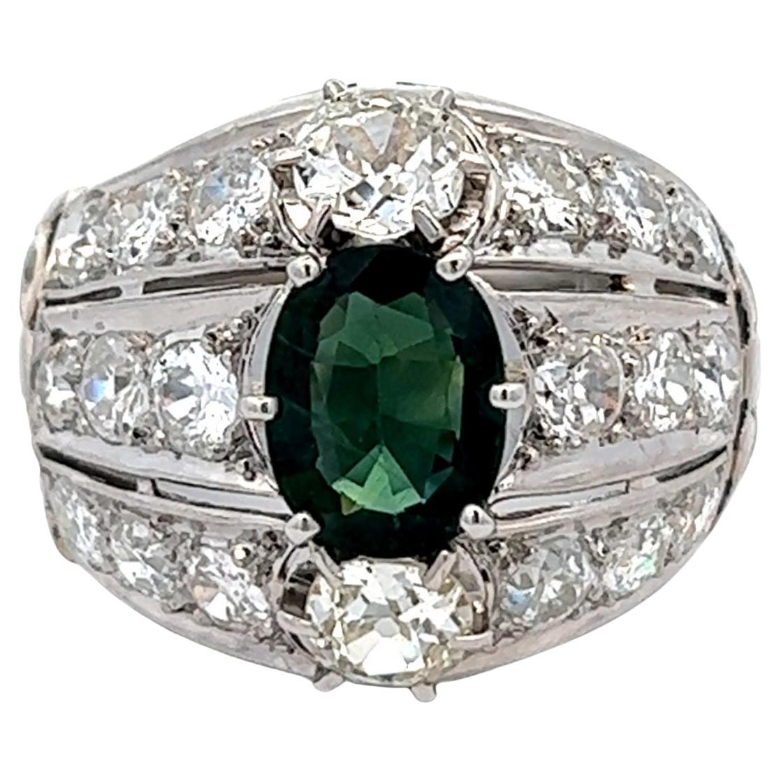 Platinum Double Decker 1.70 Carat Diamond Deco Ring, circa 1920s at 1stDibs