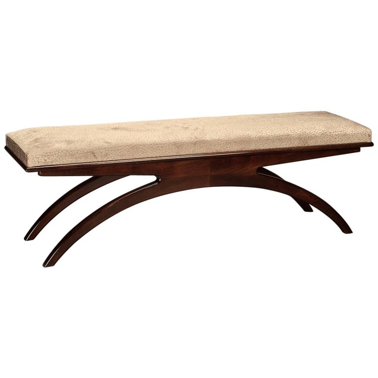 Art Deco French Bench in Walnut at 1stDibs | art deco bench, deco bench