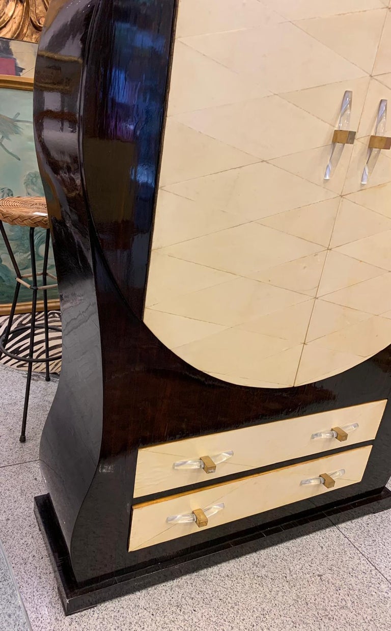 Art Deco French Black and White Cabinet, J.Michel, Frank Workshop at ...