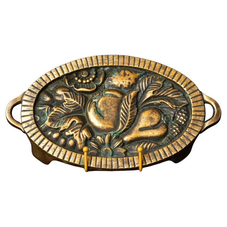 Art Deco French Cast Bronze Trivet with Fruit Design, C. 1930s For Sale ...