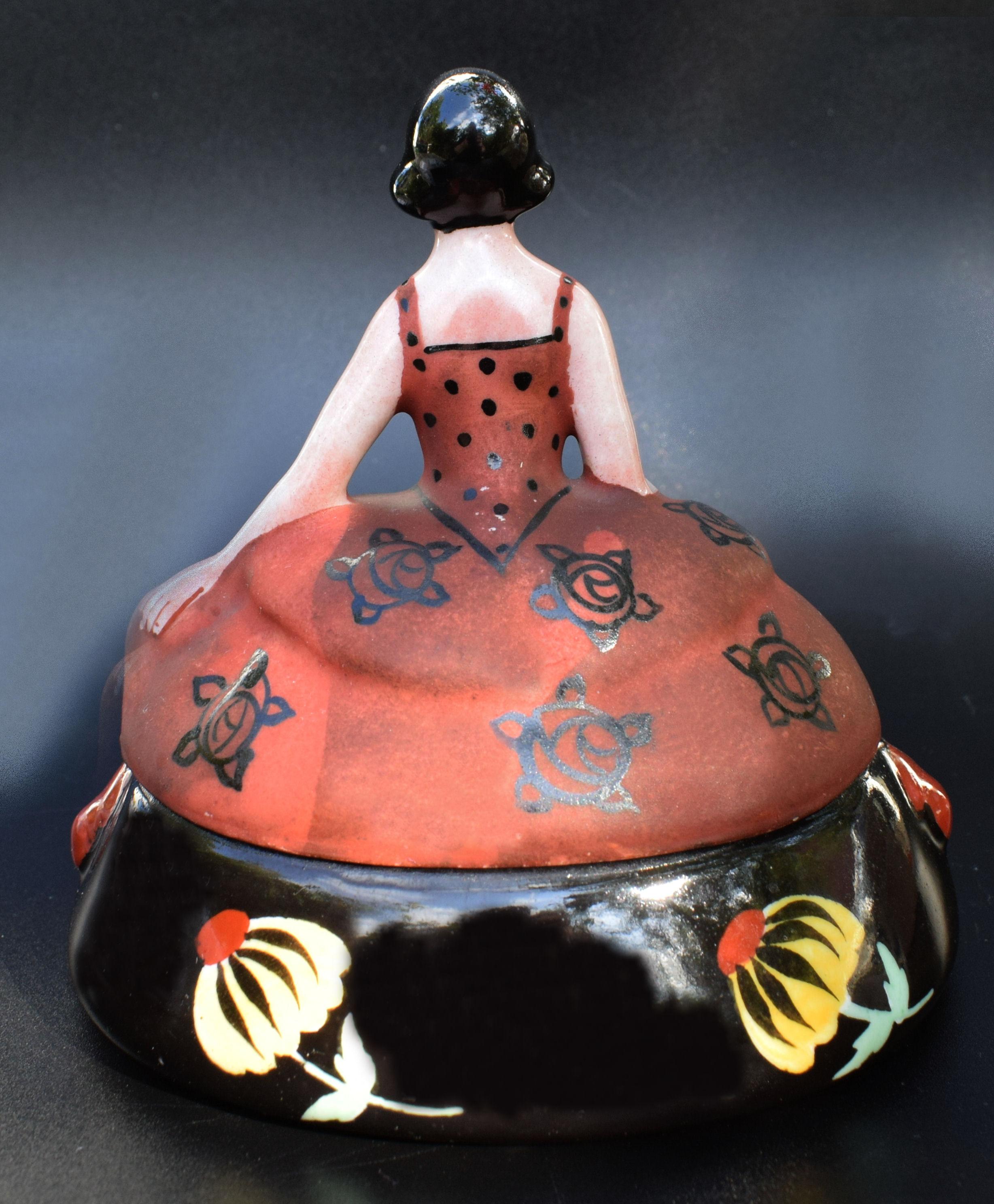 Art Deco French Ceramic Powder Box Bowl, circa 1930 at 1stDibs