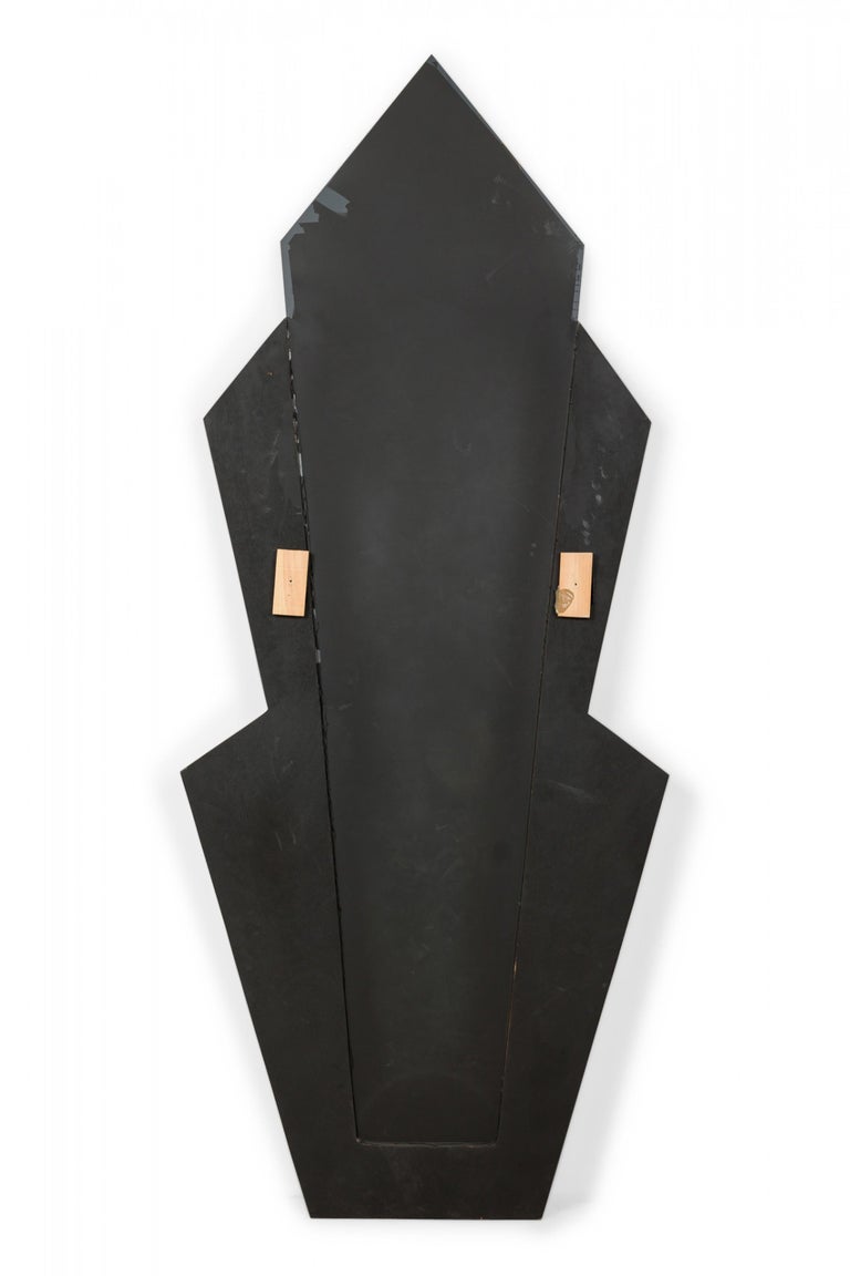 Art Deco French Cheval / Wall Macassar Ebony-Encased Zigzag Pentagon ...