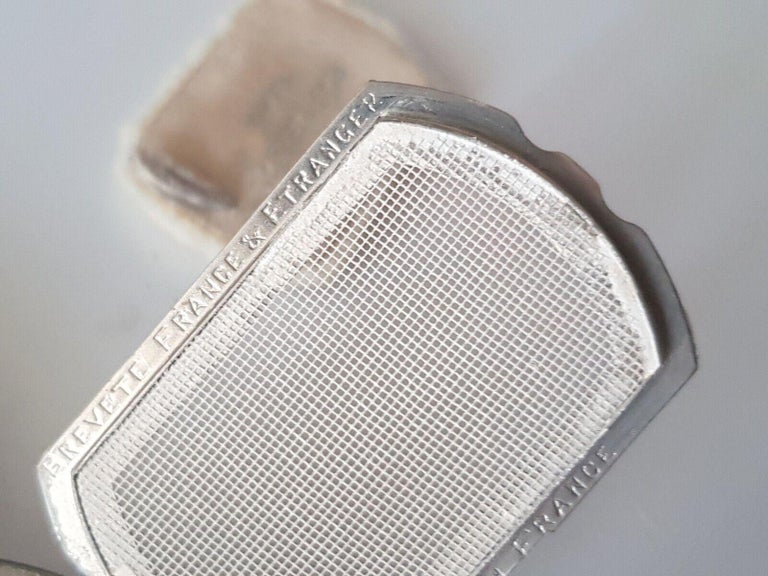 Art Deco French Chrome and Enamel Ladies Powder Compact, C1930s For ...