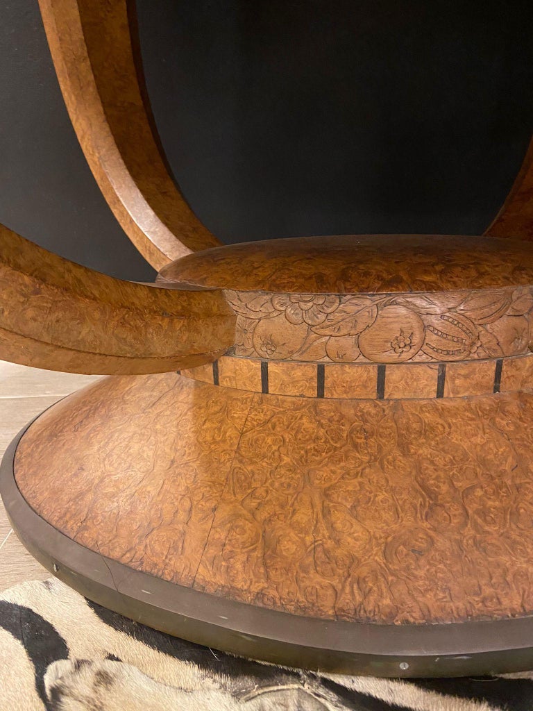 Art Deco French Diningtable, Dest Table, Marble and Loupe Mercier ...