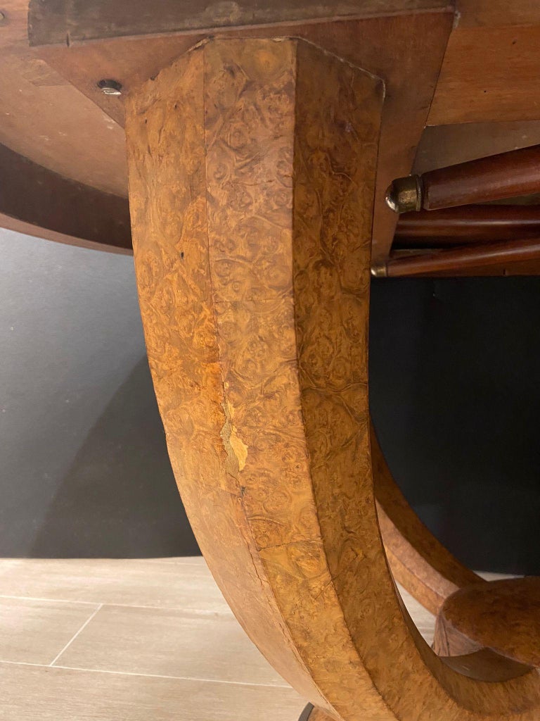 Art Deco French Diningtable, Dest Table, Marble and Loupe Mercier ...