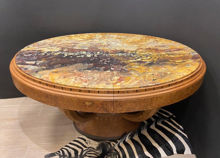 Art Deco French Diningtable, Dest Table, Marble and Loupe Mercier ...