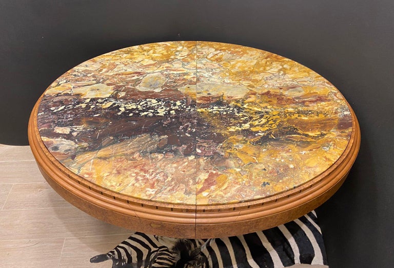 Art Deco French Diningtable, Dest Table, Marble and Loupe Mercier ...