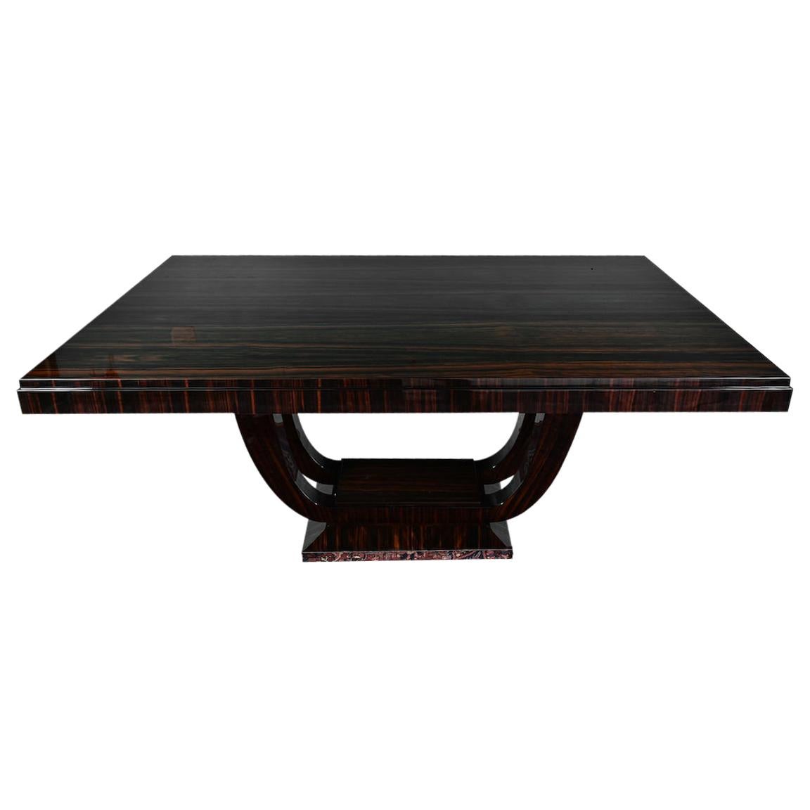 Art Deco French Dinning Table in Walnut Wood at 1stDibs