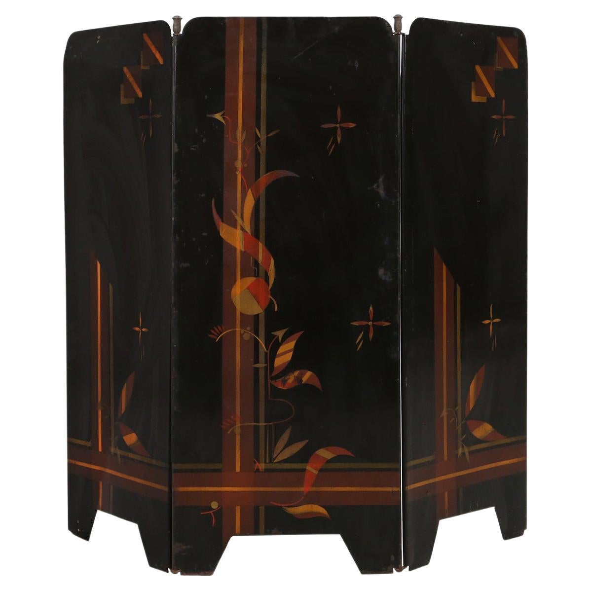 Art Deco Carved Églomisé Mirror Screen ‘Signed’ at 1stDibs