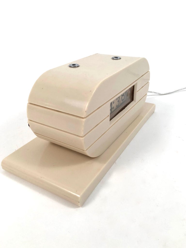 Art Deco French Ivory Tele-Vision Clock Corp Flip Clock, circa 1930s at ...