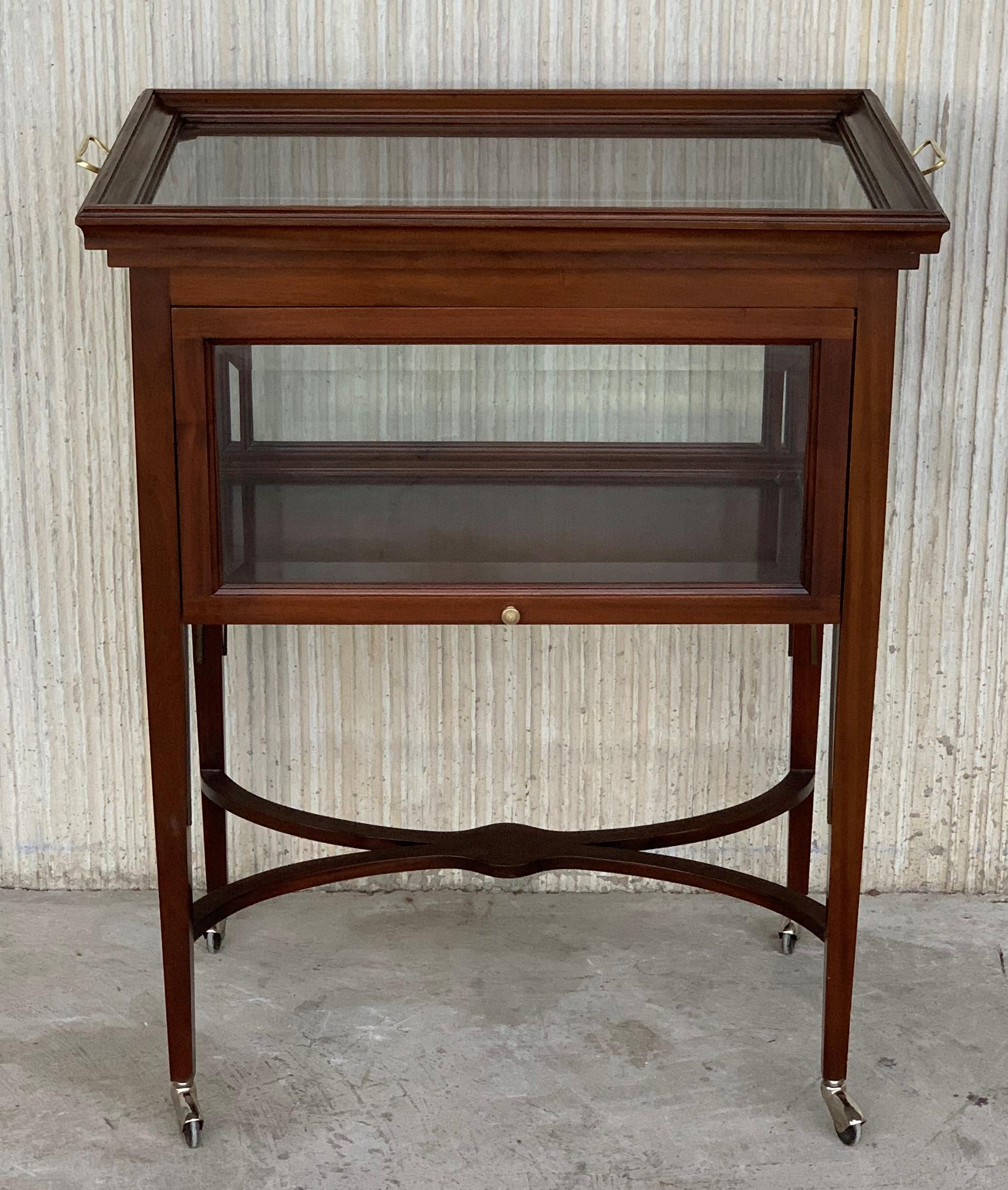 Art Decó French Neoclassical Mahogany Showcase Tea Table or Serving ...