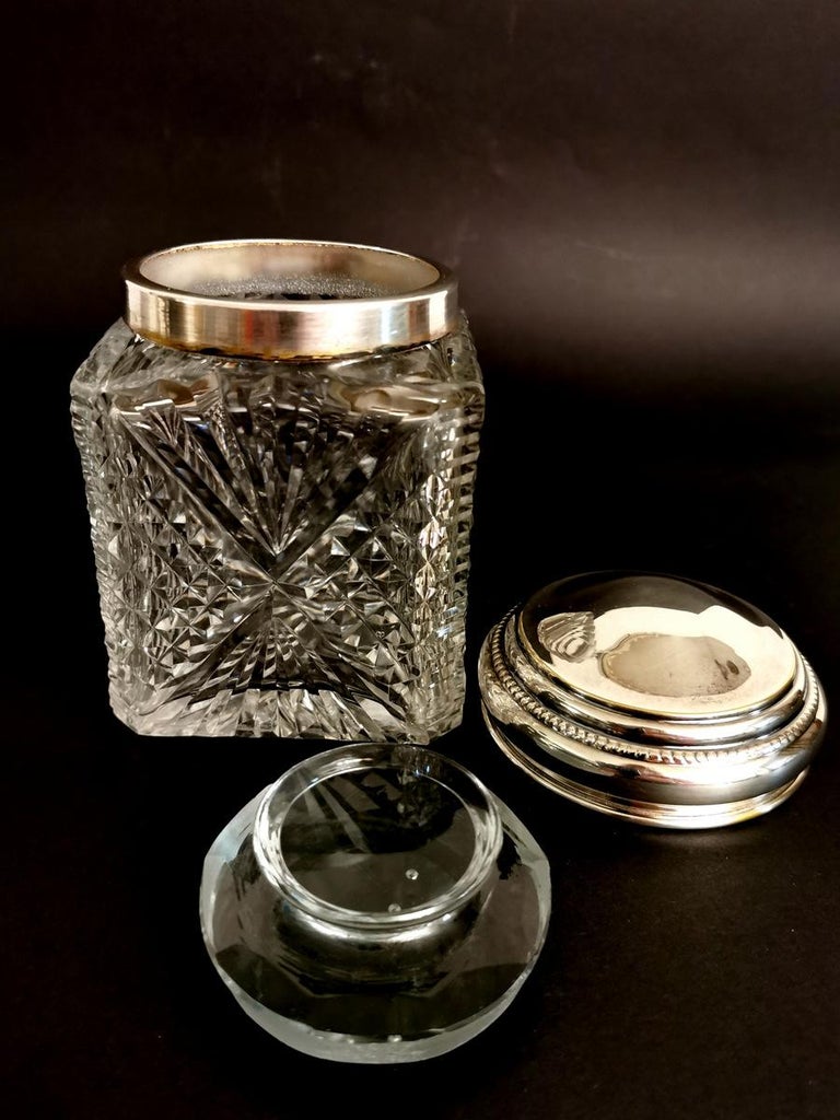 Art Decò French Pair of Cut and Ground Crystal Toilet Jars at 1stDibs