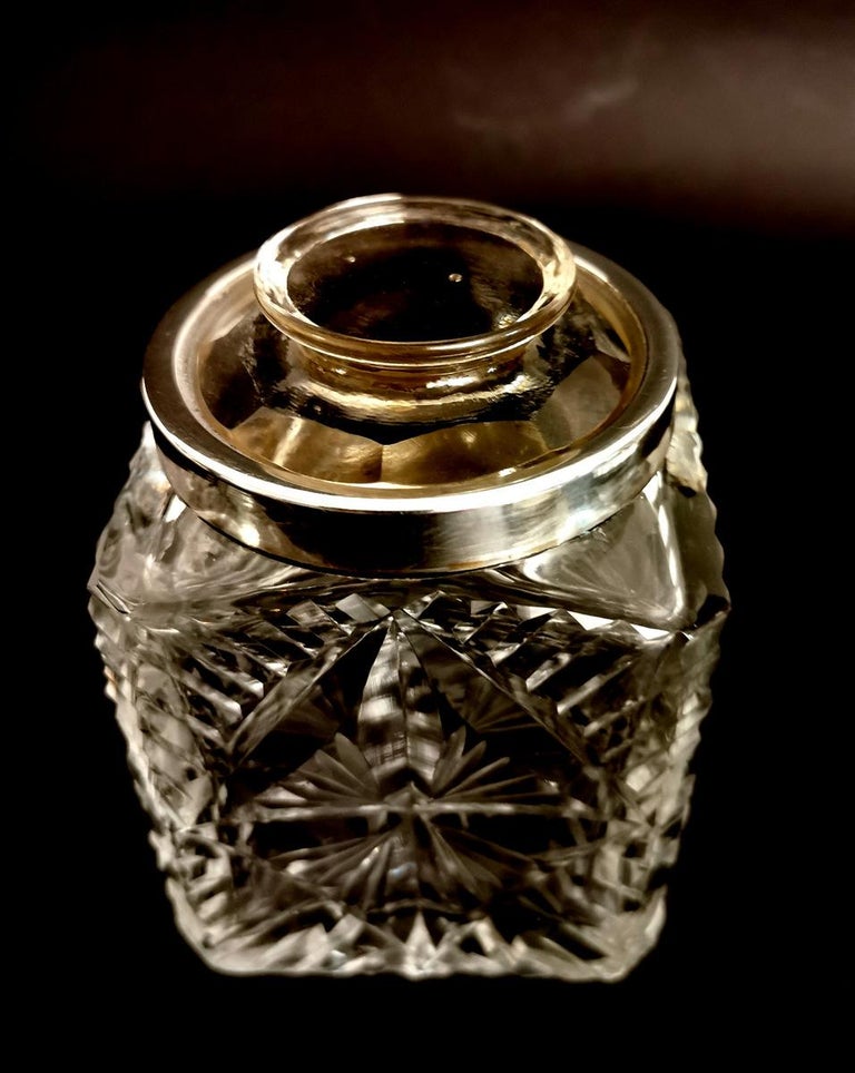 Art Decò French Pair of Cut and Ground Crystal Toilet Jars at 1stDibs