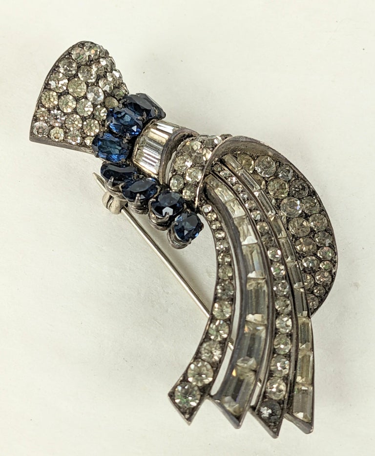 Art Deco French Paste Sapphire Spray For Sale at 1stDibs