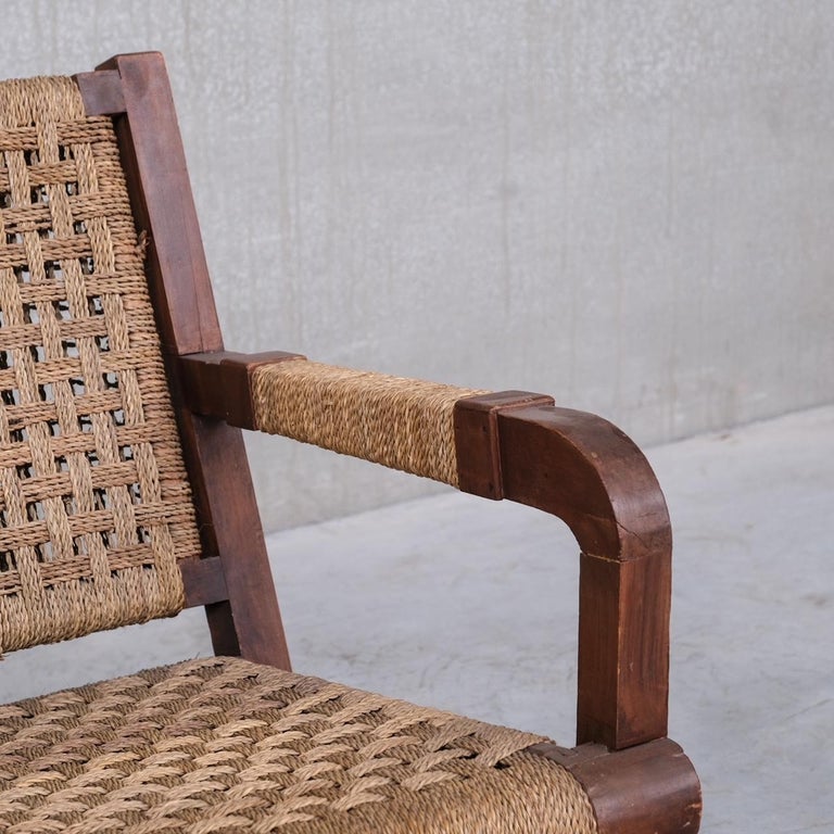 Art Deco French Rope Armchair Attr. to Francis Jourdain For Sale at 1stDibs