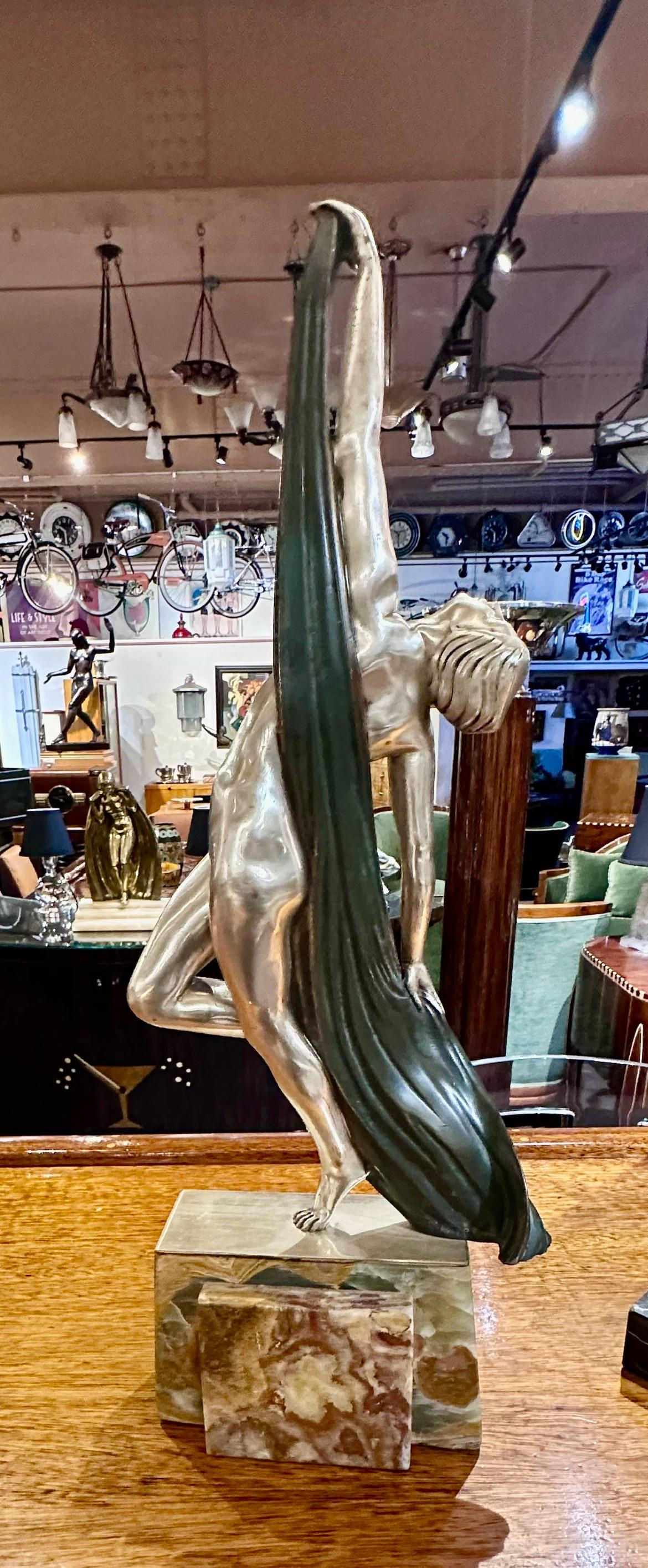 Art Deco French Sculptor Phillippe Draped Woman for Ovington Shop New ...