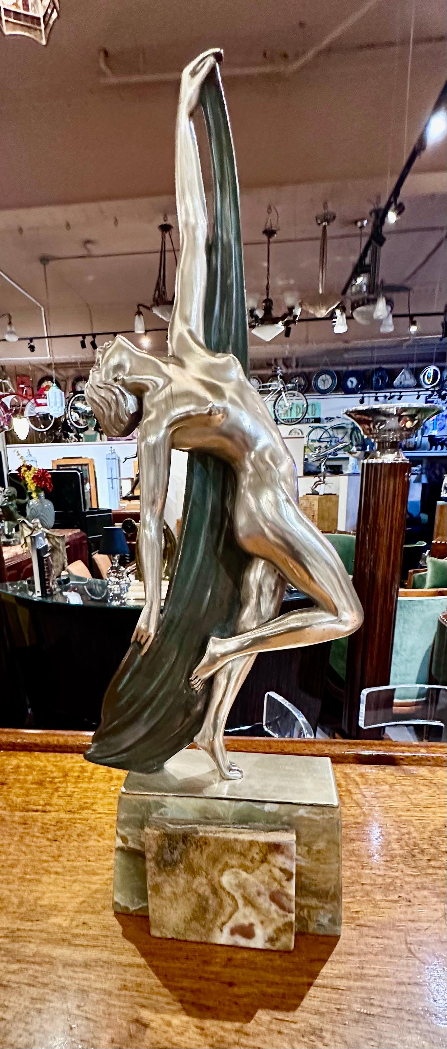 Art Deco French Sculptor Phillippe Draped Woman for Ovington Shop New ...