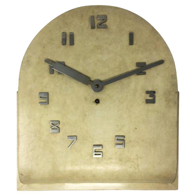 Art Deco French Wall Clock in Parchment, 1930 For Sale at 1stDibs