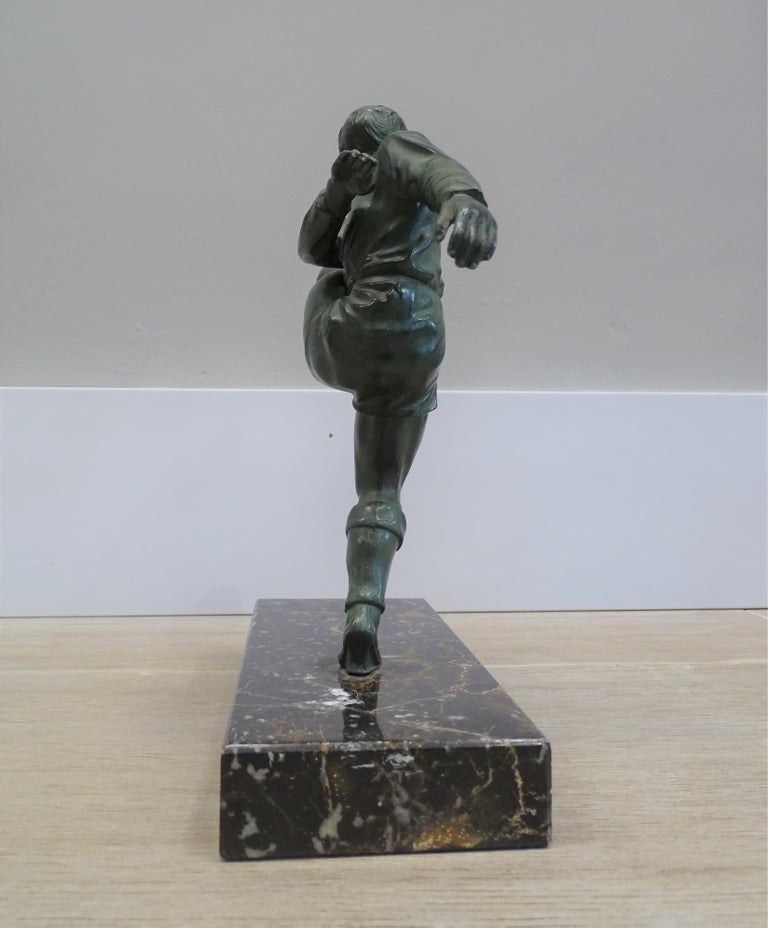 Art Deco French sculpture World Cup Football Bronce, Marble For Sale at ...