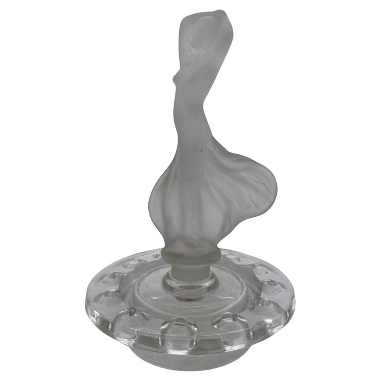 Art Deco Frosted Glass Nude Flapper Flower Frog Girl For Sale at 1stDibs