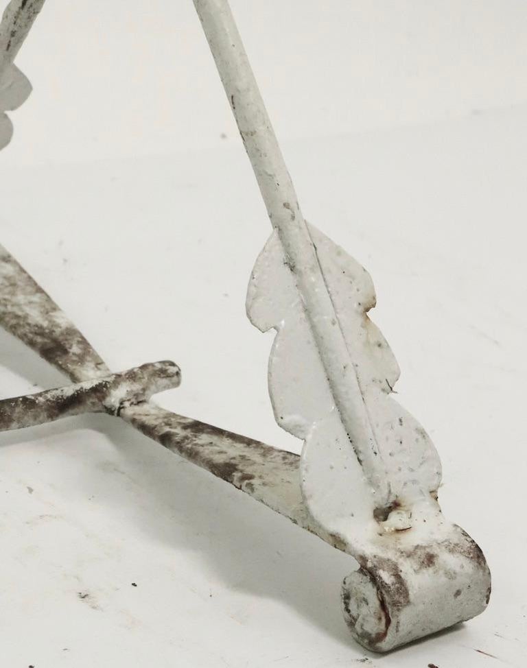 Art Deco Garden Patio Table with Crossed Arrow Legs For Sale at 1stDibs