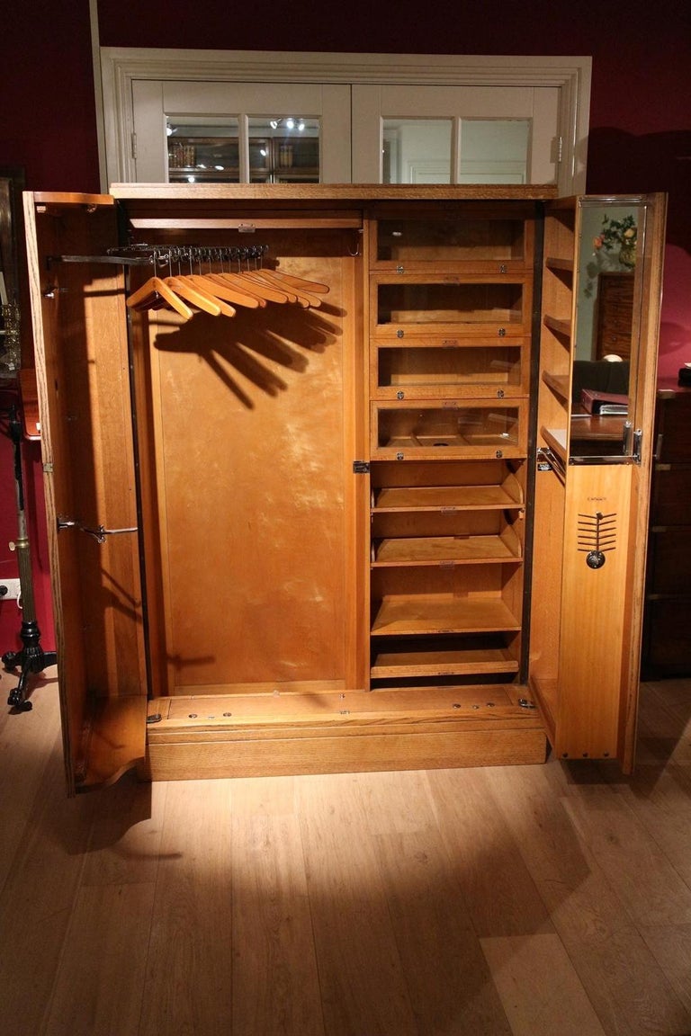 Art Deco Gentlemen Oak Compactom Wardrobe at 1stDibs