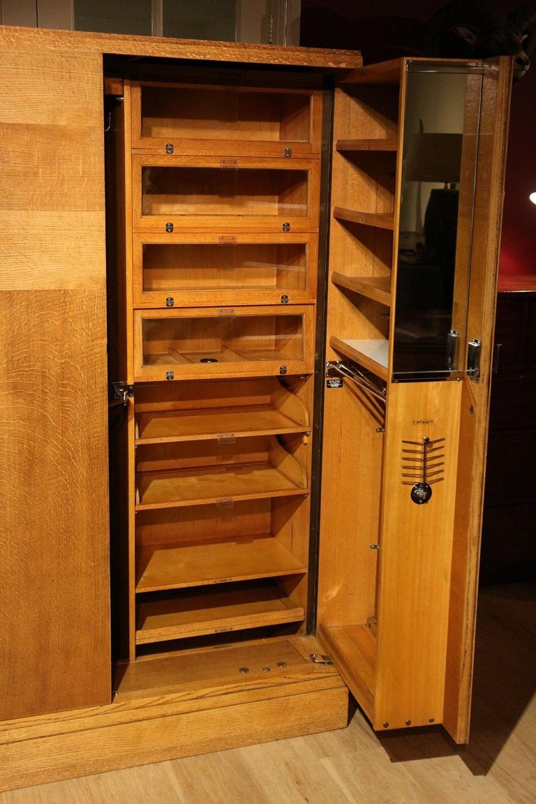 Art Deco Gentlemen Oak Compactom Wardrobe at 1stDibs