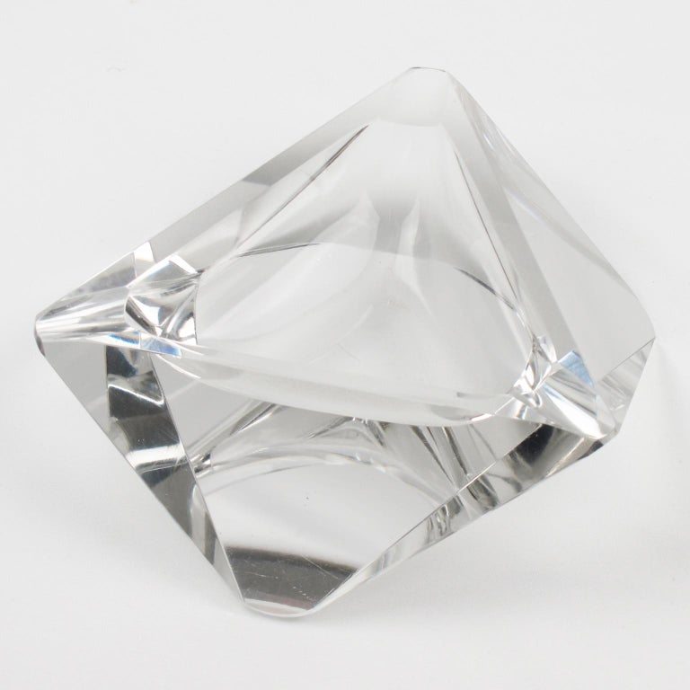 Art Deco Geometric Faceted Glass Cigar Ashtray Desk Tidy at 1stDibs ...