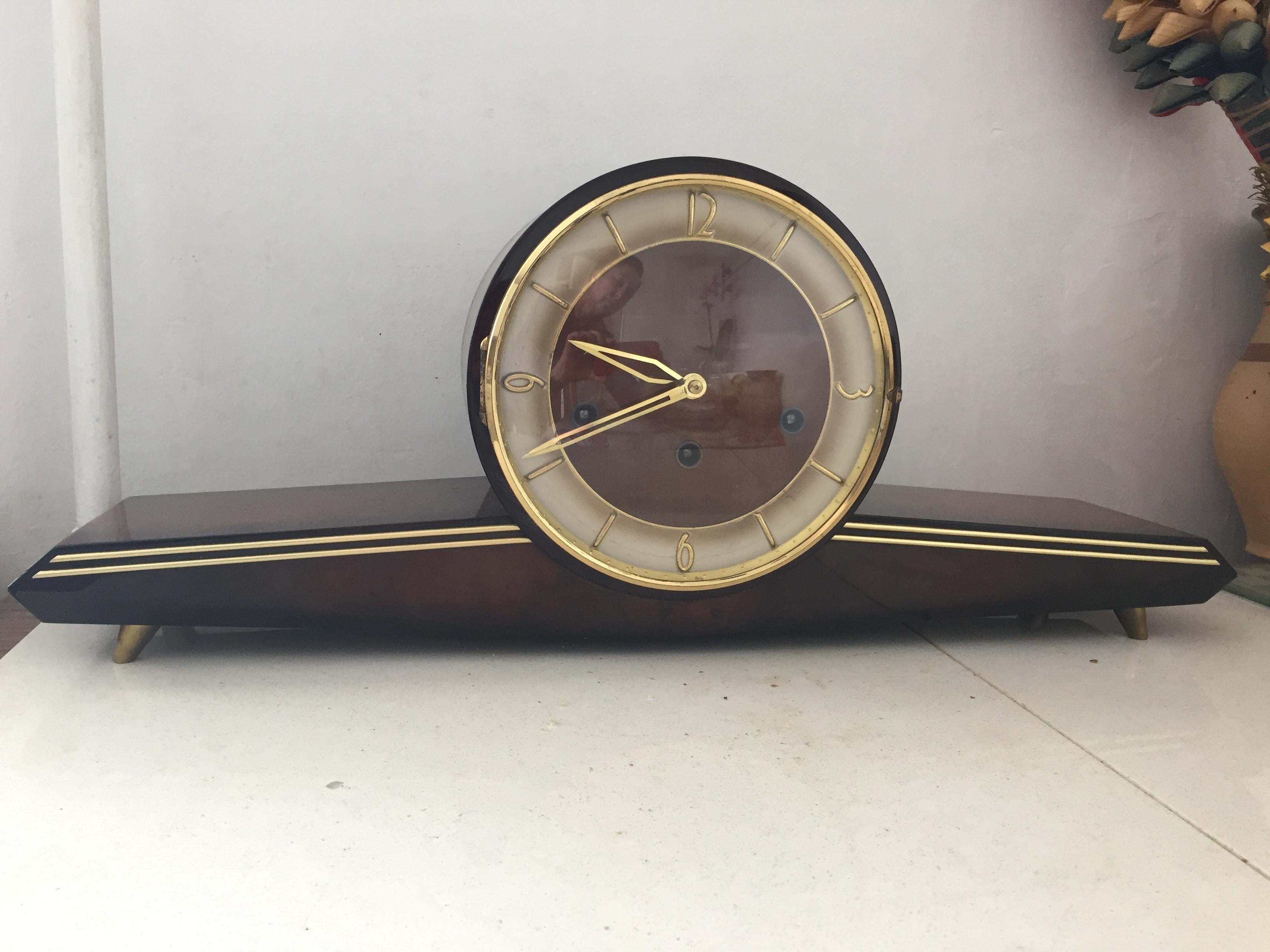 Art Deco German Quater Repeater Mantel Clock Great Chimes For Sale at ...
